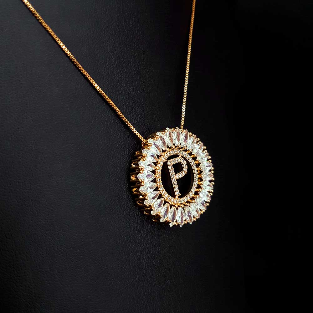 Colar Letra Inicial Elegance Sol - AZPerfumes